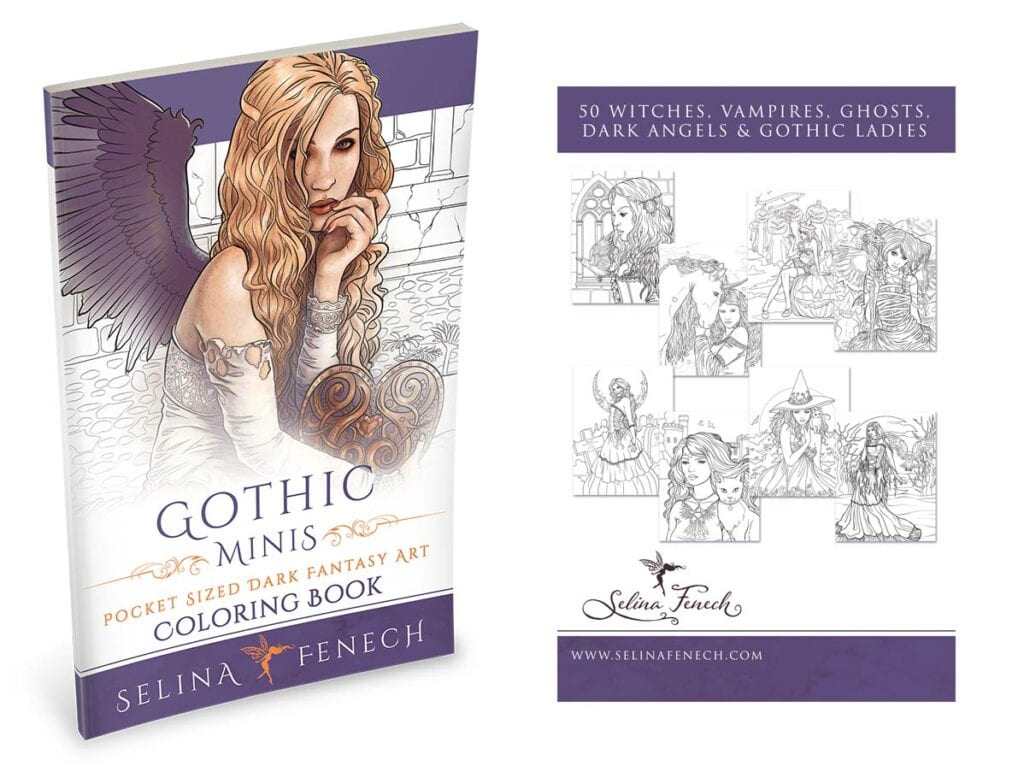 Gothic Minis Pocket Sized Coloring Book – Selina Fenech Artist and Author