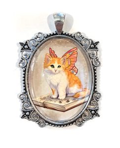 Art Pendant – Ginger Fairy Cat – Selina Fenech Artist and Author